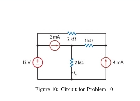 Solved Problem 10Find Io ﻿in the circuit below using | Chegg.com