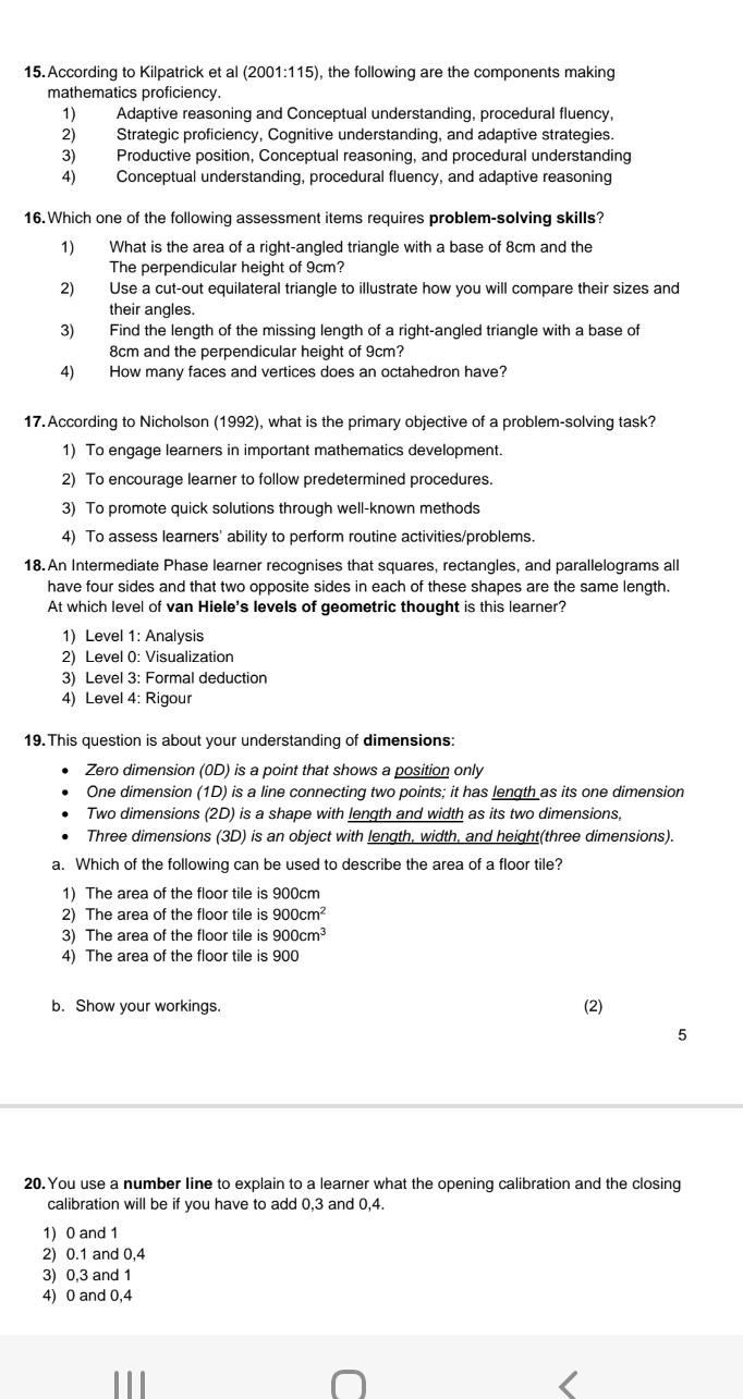 Solved 15. According to Kilpatrick et al (2001:115), the | Chegg.com