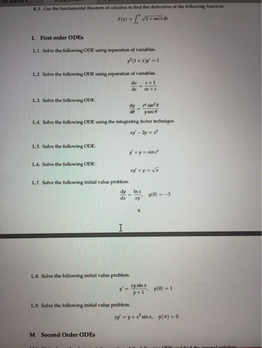 Solved nth partial K5. Use the fundamental theorem of | Chegg.com Solved nth partial K5. Use the fundamental theorem of | Chegg.com