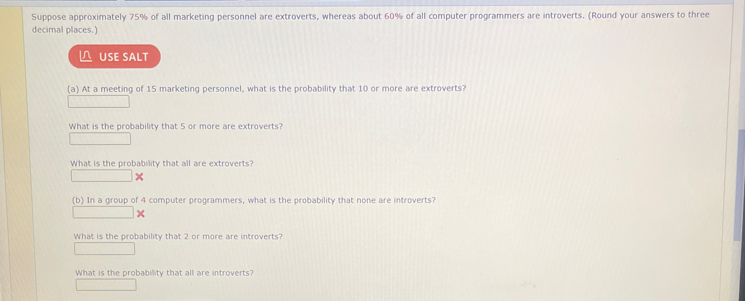 Solved Suppose Approximately 75 ﻿of All Marketing Personnel 