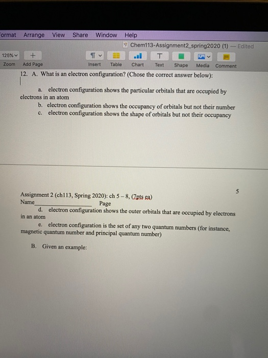 Solved Format Arrange View Share Window Help | Chegg.com