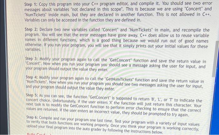 Solved Step 1: Copy this program into your C++program | Chegg.com