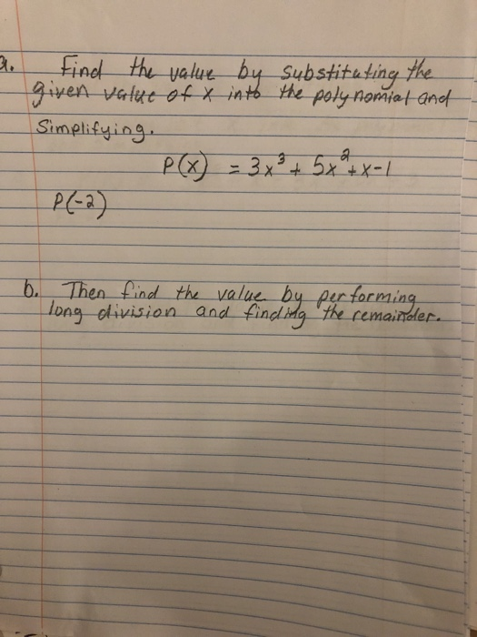 Solved 1. Find the value by substituting the given value of | Chegg.com