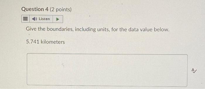 Solved Give the boundaries, including units, for the data | Chegg.com