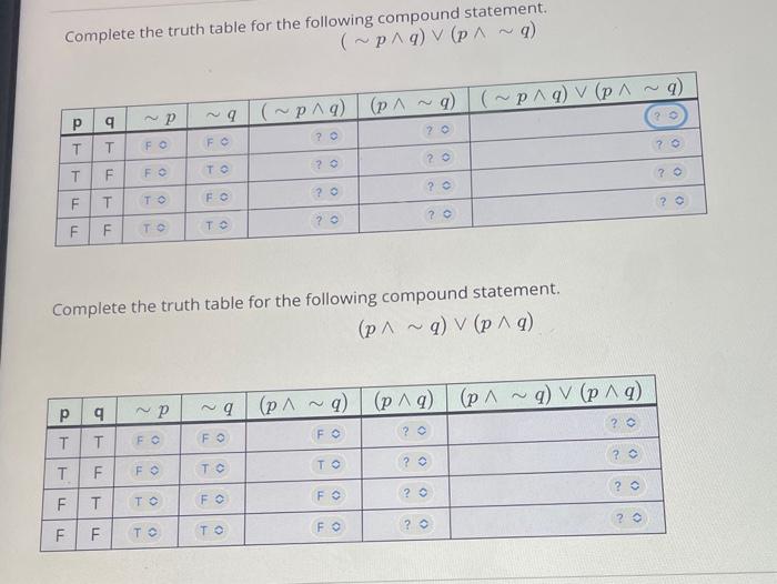 Solved Complete the truth table for the following compound | Chegg.com