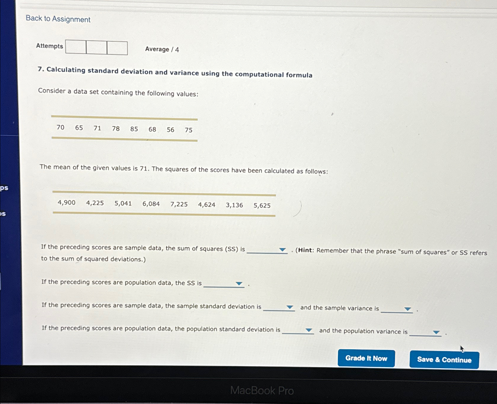 Solved Back to AssignmentAttempts Average / 47. ﻿Calculating | Chegg.com