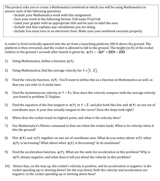 Solved This project asks you to create a Mathematica | Chegg.com