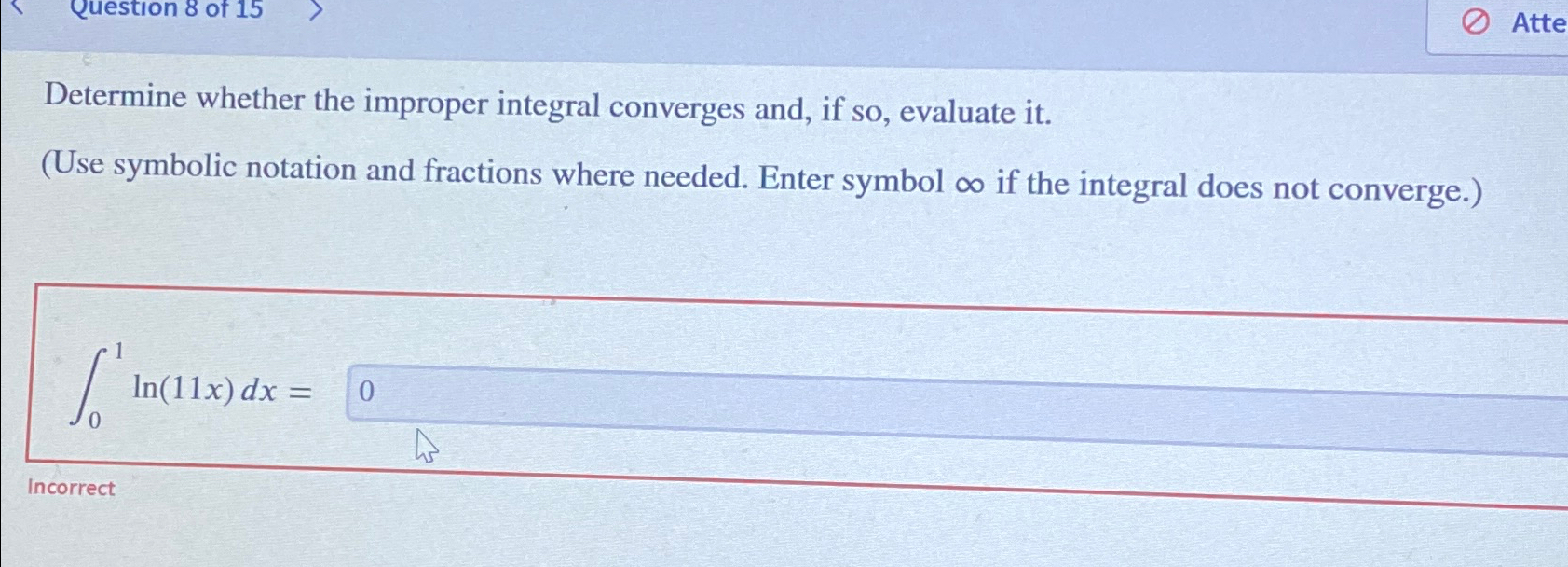 Solved Determine whether the improper integral converges | Chegg.com