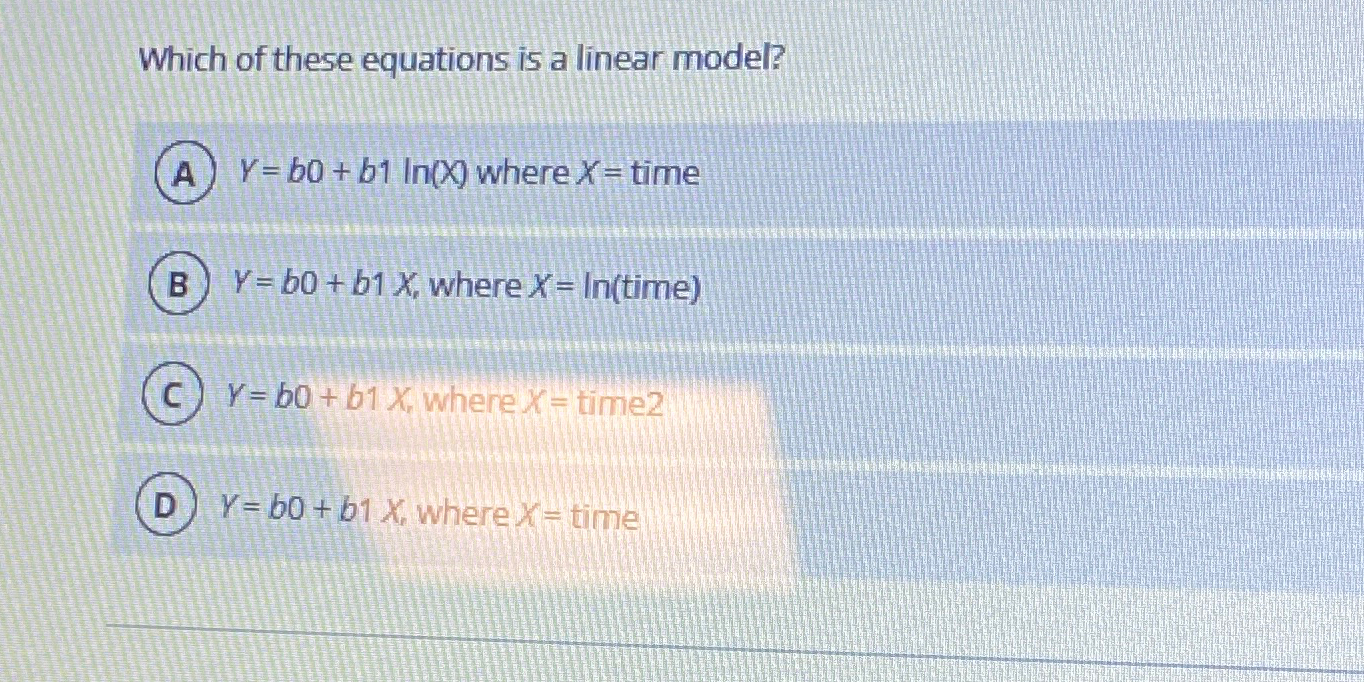 Solved Which of these equations is a linear | Chegg.com