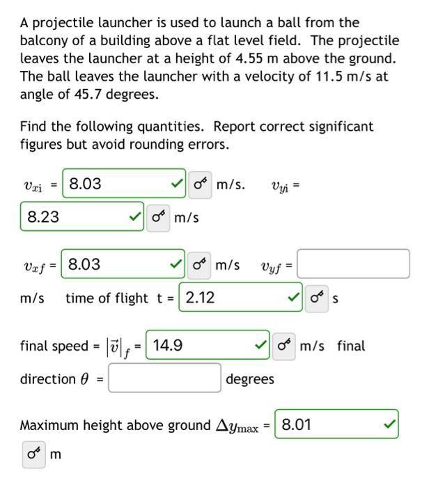 Solved A projectile launcher is used to launch a ball from | Chegg.com