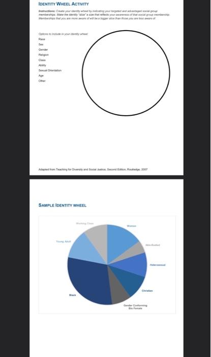 Solved Create your own personal identity wheel.Create an | Chegg.com