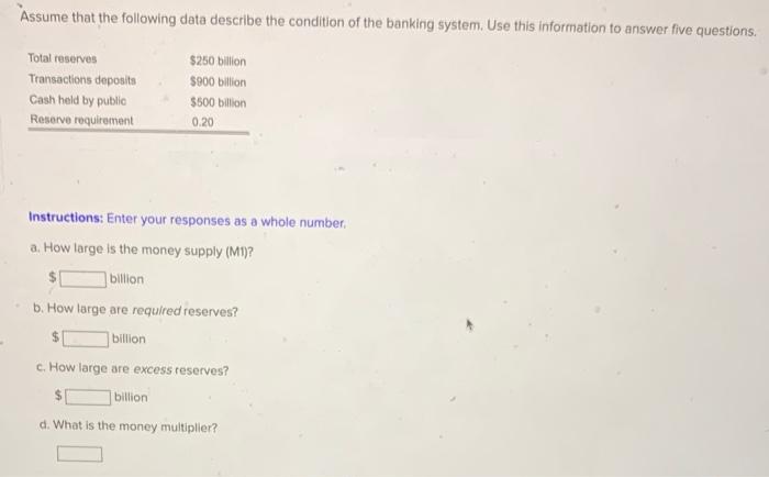 Solved Assume that the following data describe the condition | Chegg.com
