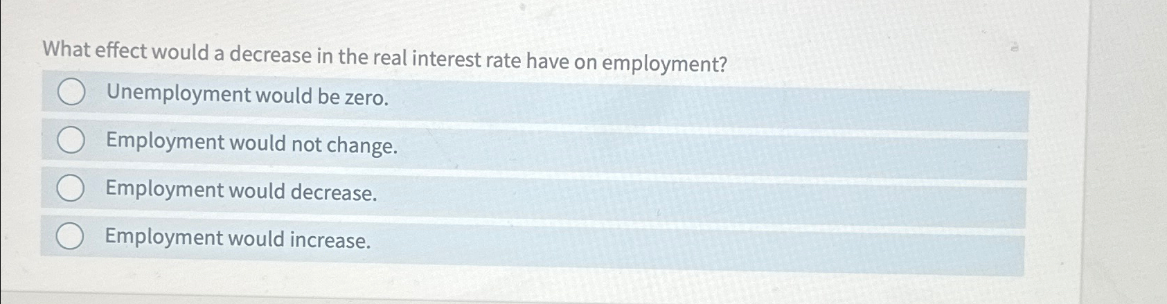 Solved What effect would a decrease in the real interest | Chegg.com
