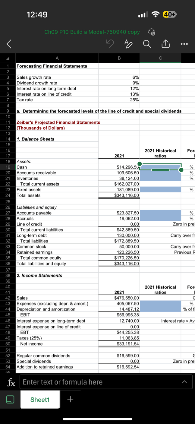Solved sheets. Use the following assumptions: (1) ﻿Sales | Chegg.com