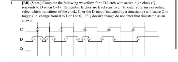 Solved 1. [BB] (8 pts.) Complete the following waveform for | Chegg.com