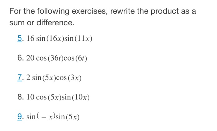 Solved For the following exercises, rewrite the product as a | Chegg.com
