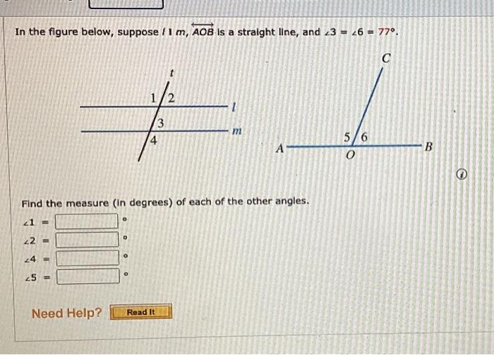 Solved In the figure below, suppose /1 m, AOB is a straight | Chegg.com