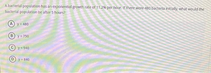 Solved A Bacterial Population Has An Exponential Growth Rate 1952