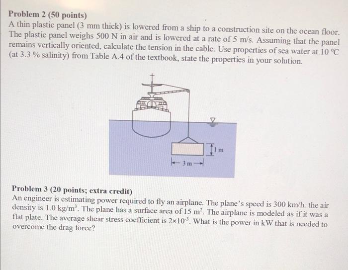 Solved Problem 2 ( 50 points) A thin plastic panel ( 3 mm | Chegg.com