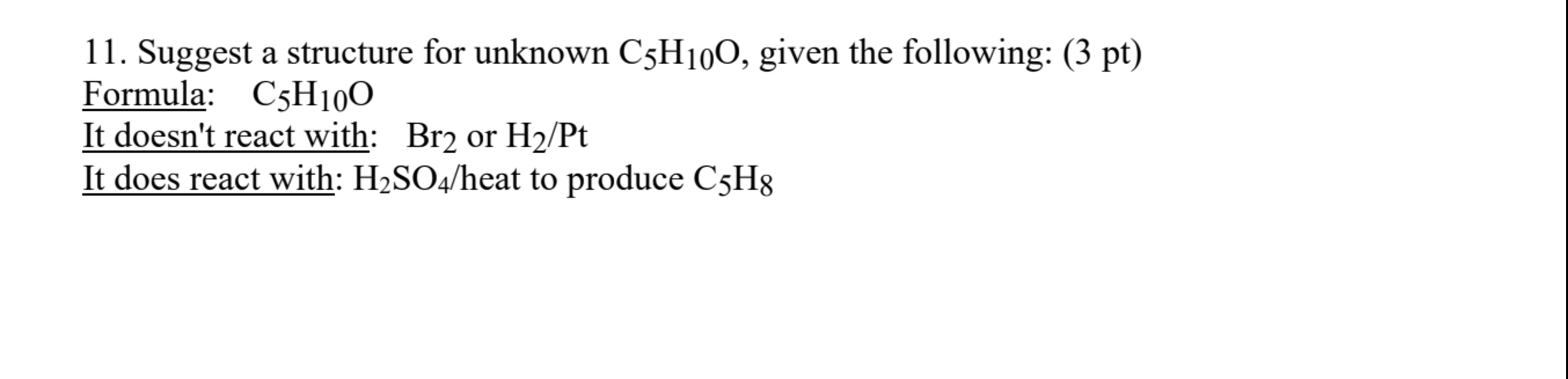 Solved Suggest A Structure For Unknown C5h10o ﻿given The 3940