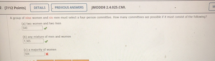 Solved 2. [7/12 points) DETAILS PREVIOUS ANSWERS JMODD8 | Chegg.com