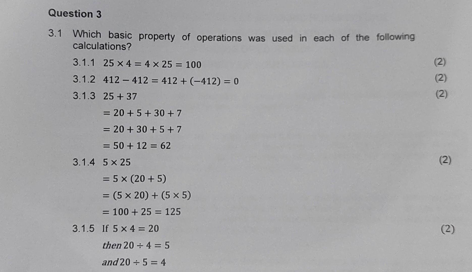 3.1 Which basic property of operations was used in | Chegg.com