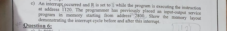 Solved c) ﻿An interrupt occurred and R ﻿is set to 1 ﻿while | Chegg.com