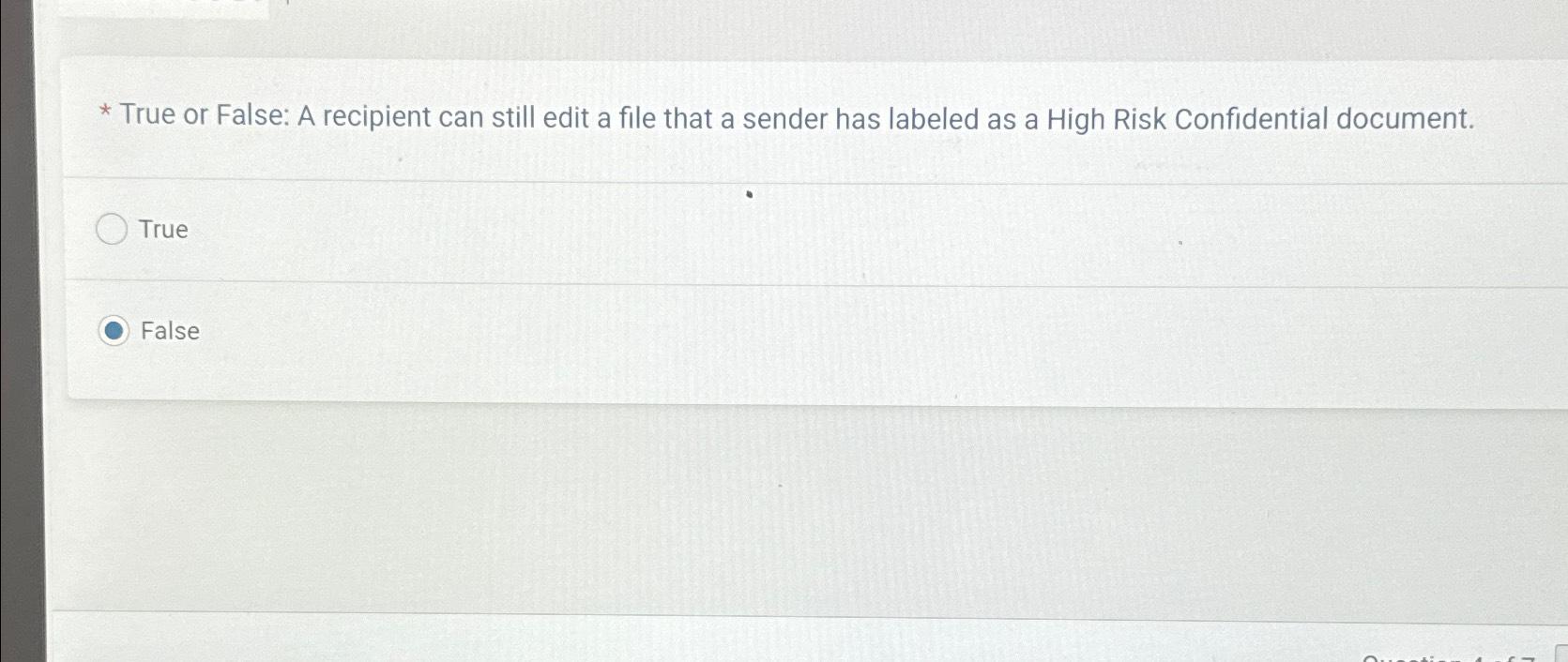 Solved True or False: A recipient can still edit a file that | Chegg.com