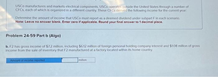 Solved USCo manufactures and markets electrical components. | Chegg.com