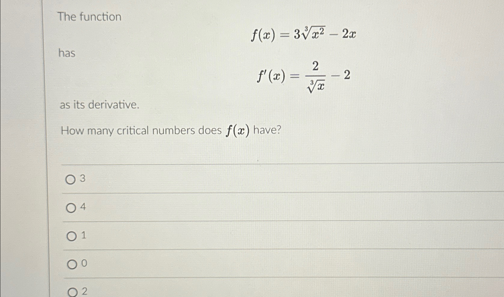 Solved The functionf(x)=3x23-2xhasf'(x)=2x3-2as its | Chegg.com