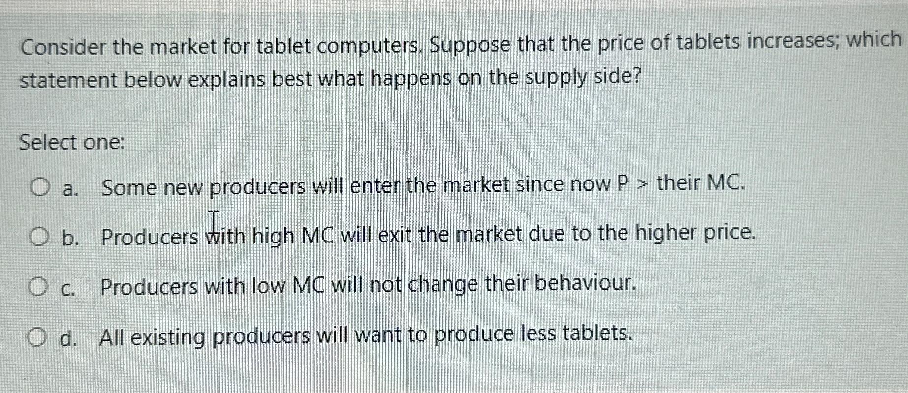 Solved Consider the market for tablet computers. Suppose | Chegg.com