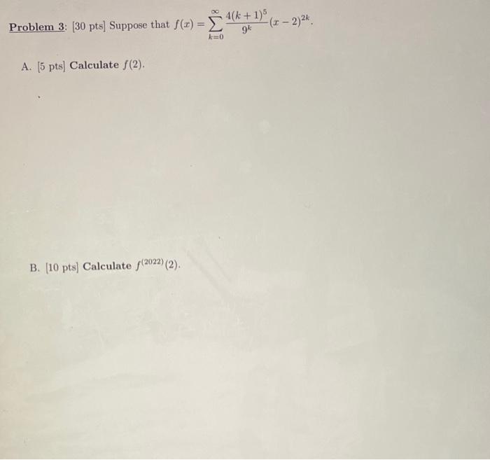 Solved Problem 3: [30 pts] Suppose that | Chegg.com
