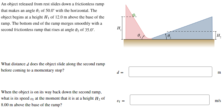 Solved An object released from rest slides down a | Chegg.com