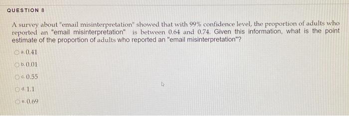 Solved QUESTIONS A survey about "email misinterpretation" | Chegg.com