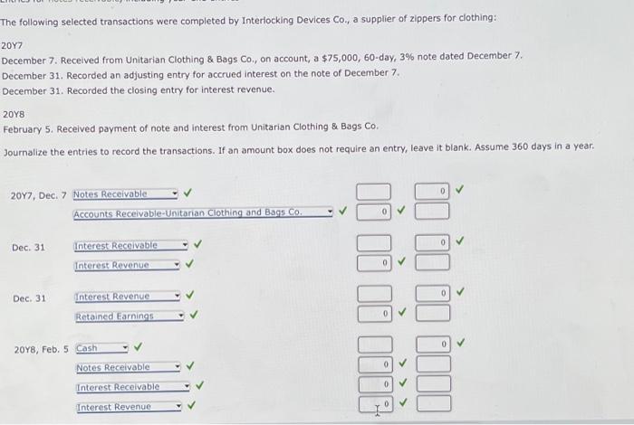 Solved he following selected transactions were completed by | Chegg.com