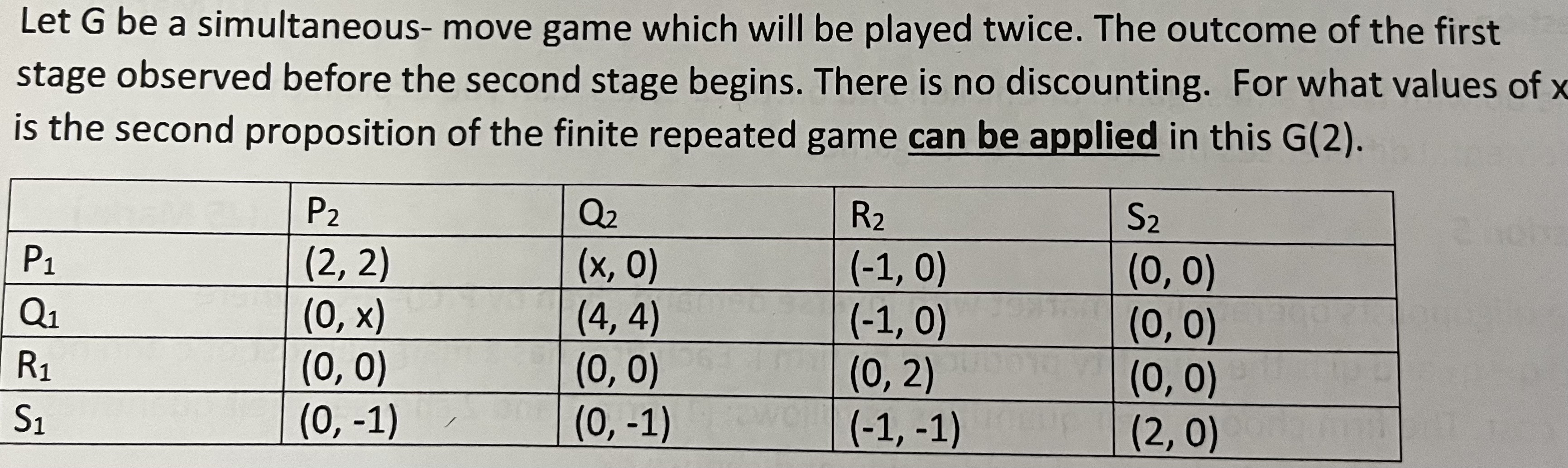 Solved Let G ﻿be a simultaneous- ﻿move game which will be | Chegg.com