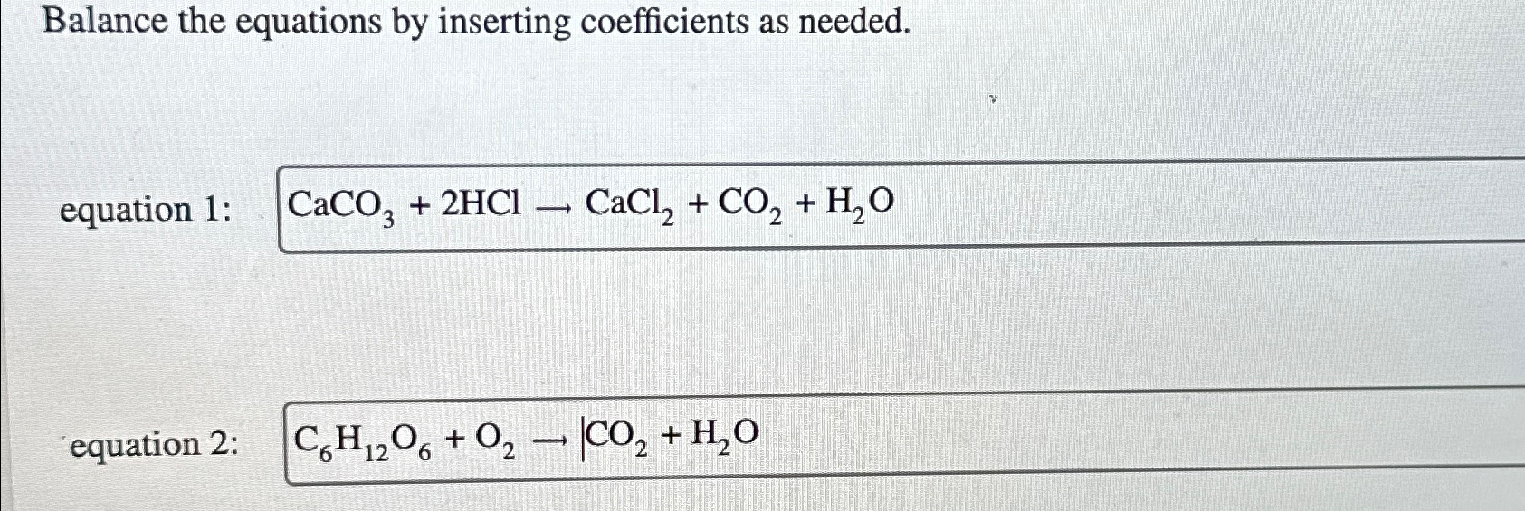 Solved Balance the equations by inserting coefficients as | Chegg.com