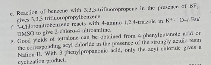 Solved e. Reaction of benzene with 3,3,3-trifluoropropene in | Chegg.com