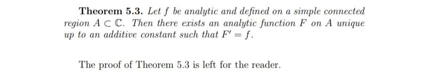 Solved Theorem 5.3. Let f be analytic and defined on a | Chegg.com