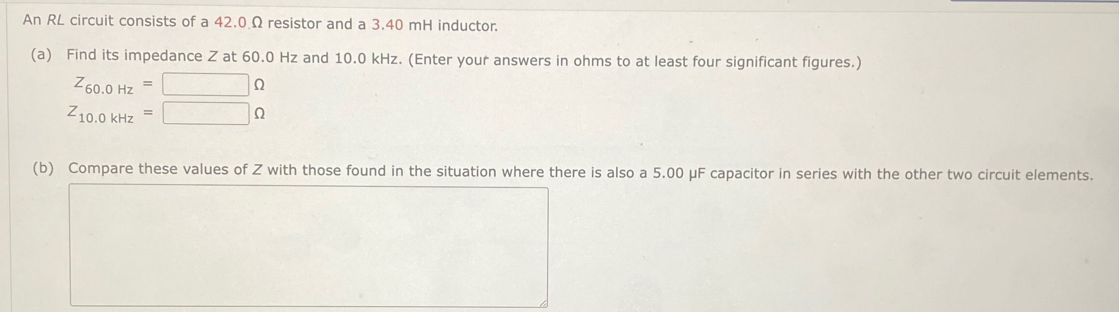 Solved An RL ﻿circuit consists of a 42.0Ω ﻿resistor and a | Chegg.com