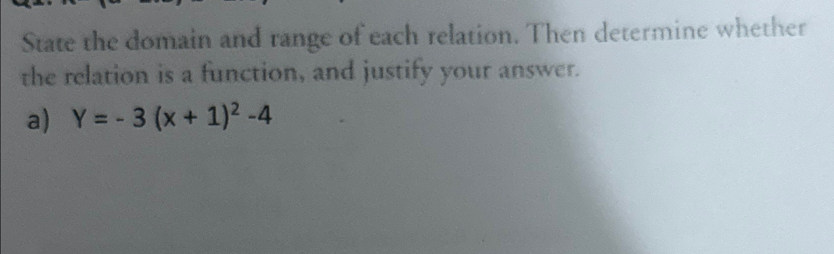 Solved State the domain and range of each relation. Then | Chegg.com