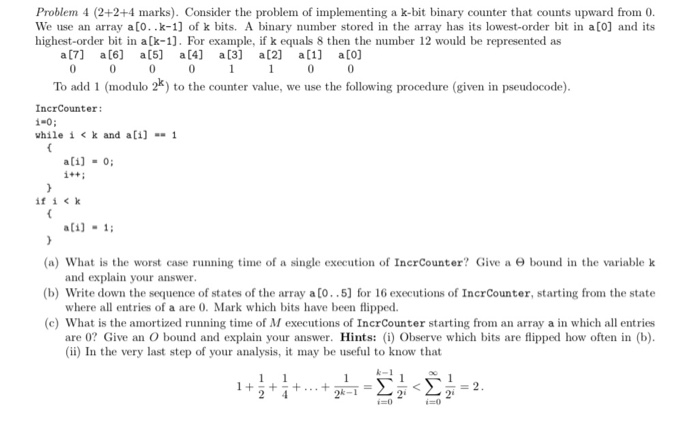Solved Problem 4 (2+2+4 marks). Consider the problem of | Chegg.com