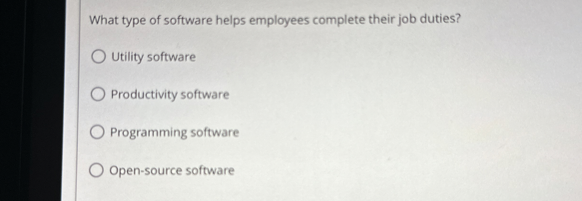 Solved What type of software helps employees complete their | Chegg.com