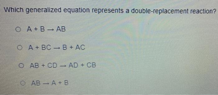 Solved Which Generalized Equation Represents A