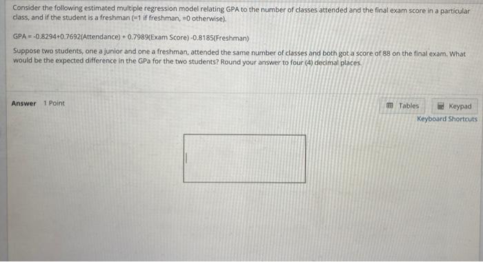Solved Consider the following estimated multiple regression | Chegg.com