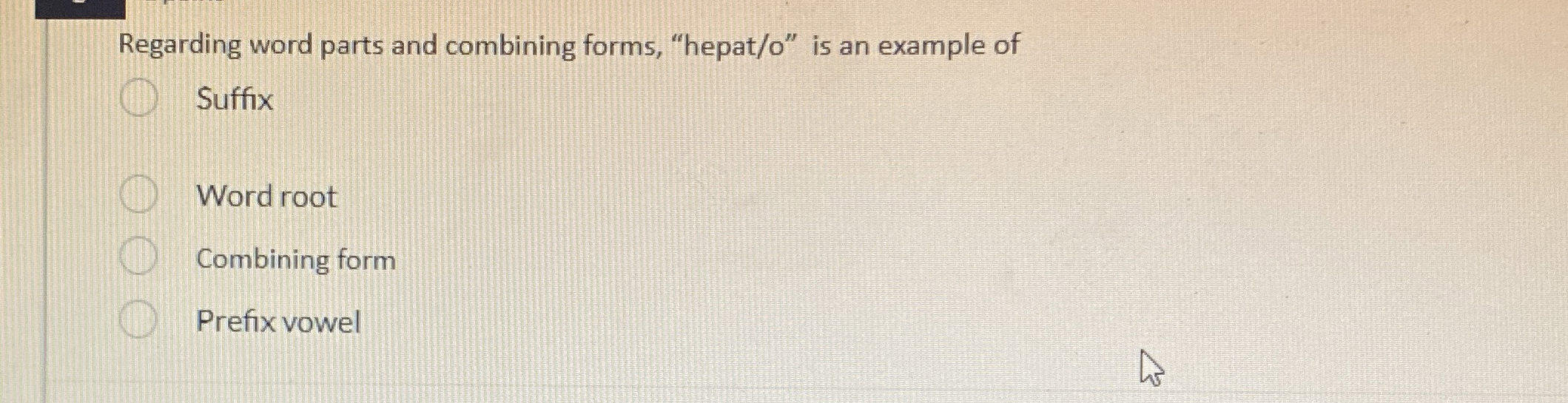 Solved Regarding word parts and combining forms, "hepat/o" | Chegg.com