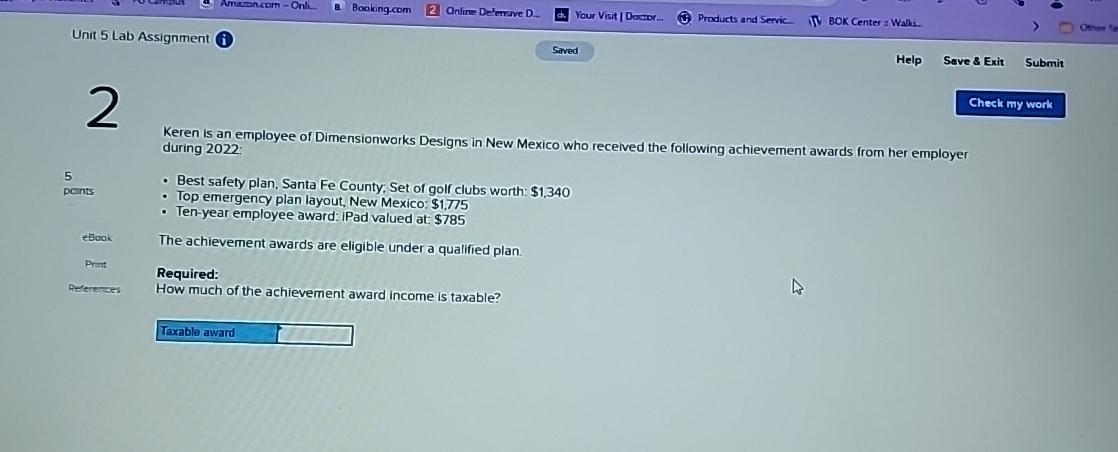 Solved Unit 5 ﻿Lab Assignment i2DontseBookPrte Amncomn-Oni. | Chegg.com