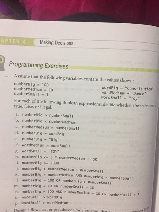Solved APTER 4 Making Decisions 2AR Programming Exercises | Chegg.com
