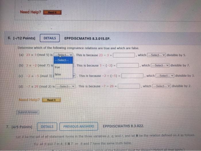 Solved 6. (-/12 Points) DETAILS EPPDISCMATHS 8.3.015.EP. | Chegg.com