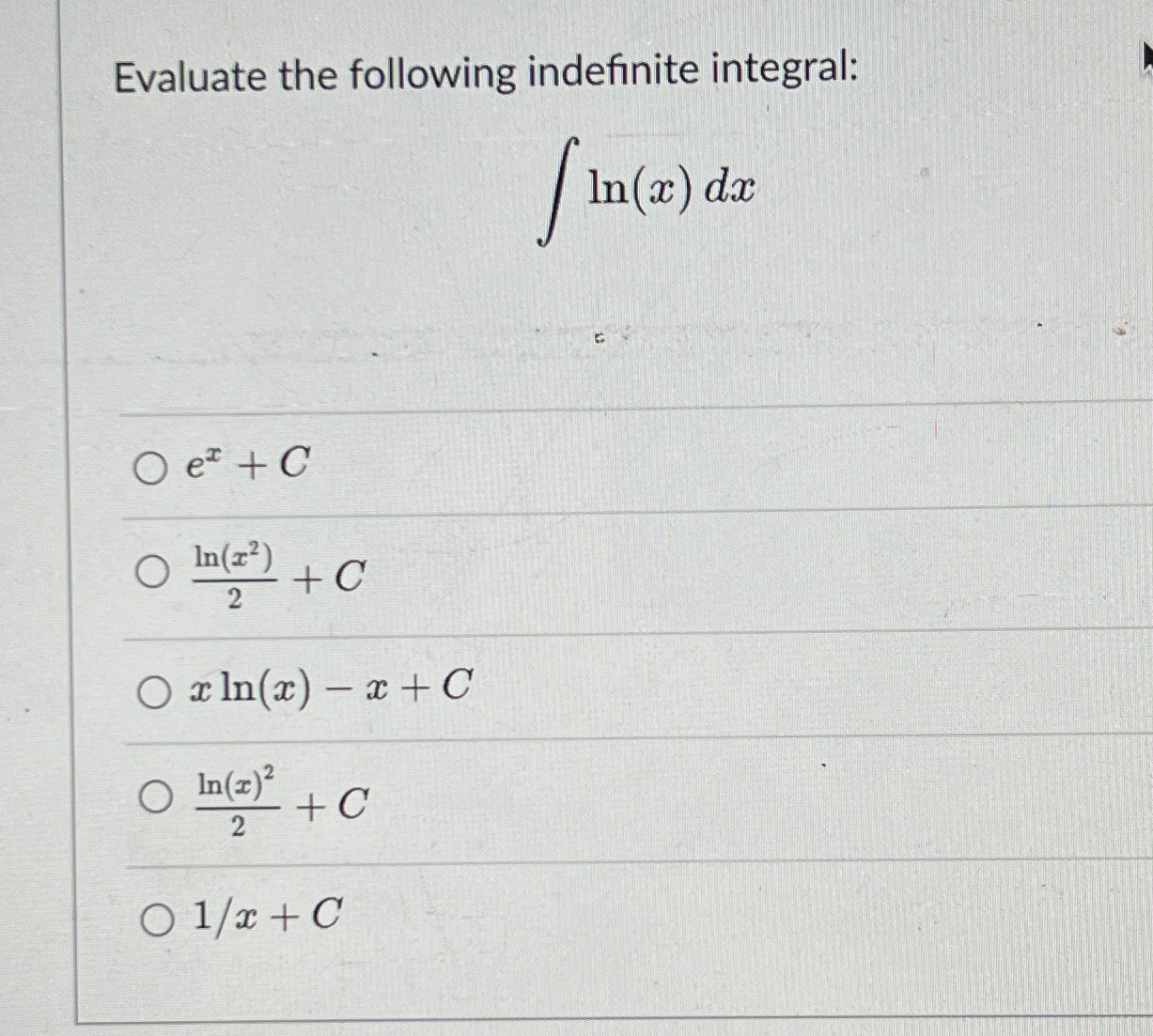 Solved Evaluate the following indefinite | Chegg.com